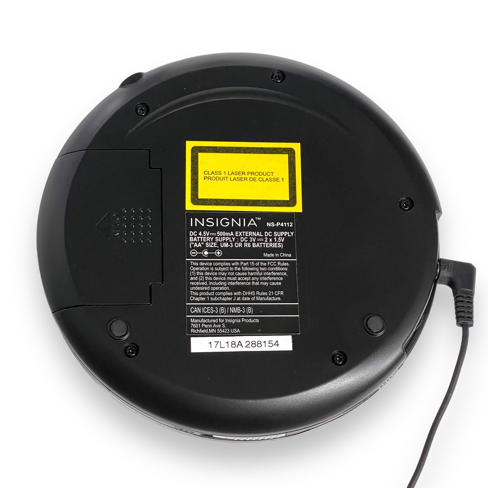 Insignia Portable CD Player NS-P4112 60 Sec Anti-Shock Black Gray ...