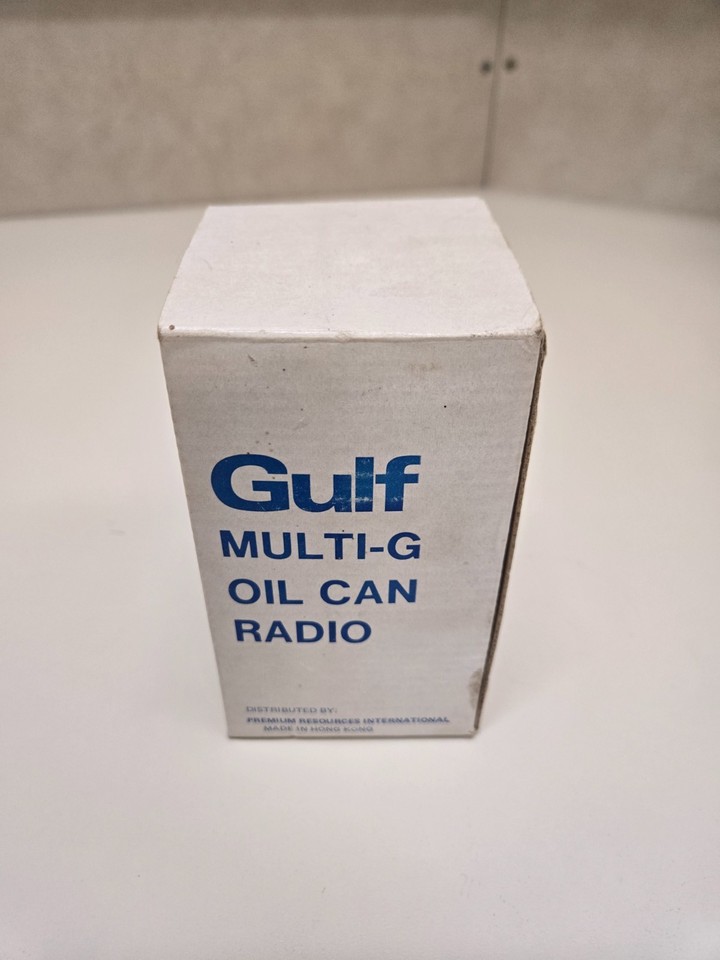 "NICE" VINTAGE GULF OIL (GULF MULTI-G OIL CAN RADIO) (NEVER USED) w/NR ...