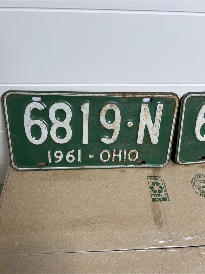 1961 - OHIO LICENSE PLATE - PAIR - 6819 N | eBay