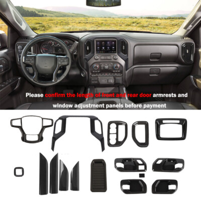 Center Console Interior Trim Decor Carbon Fiber For Chevy Silverado 19 ...