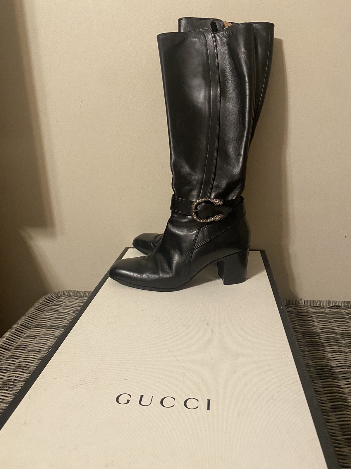 womens Gucci black leather boots | eBay
