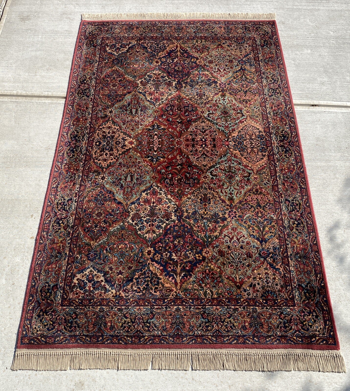 Vintage Karastan #717 Multi Panel Kirman Rug- Multicolored 5’-9” x 9 ...