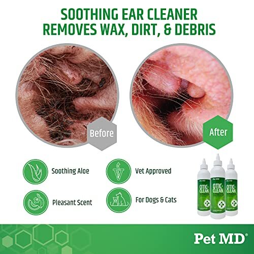 Otic Clean Dog Ear Cleaner for Cats and Dogs - Effective Against ...