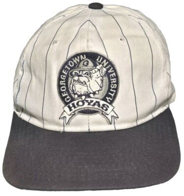 Georgetown Hoyas Pinstripe White 90s Vintage Snapback Cotton Hat ...