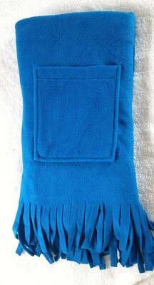 Amerimark ~ Women’s Fleece Shawl/wrap ~ Large Size ~ Blue ~ Fringe | eBay