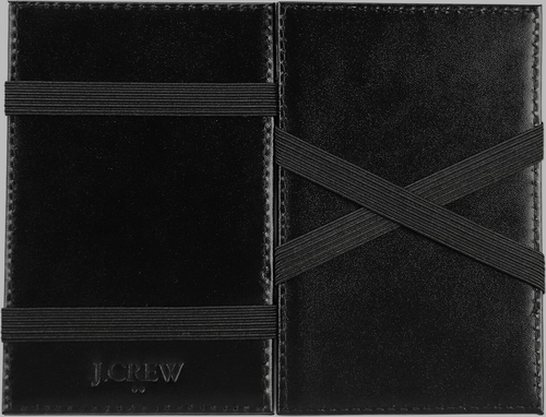 J CREW INSIDE OUT MAGIC WALLET LEATHER BLACK NWT | eBay