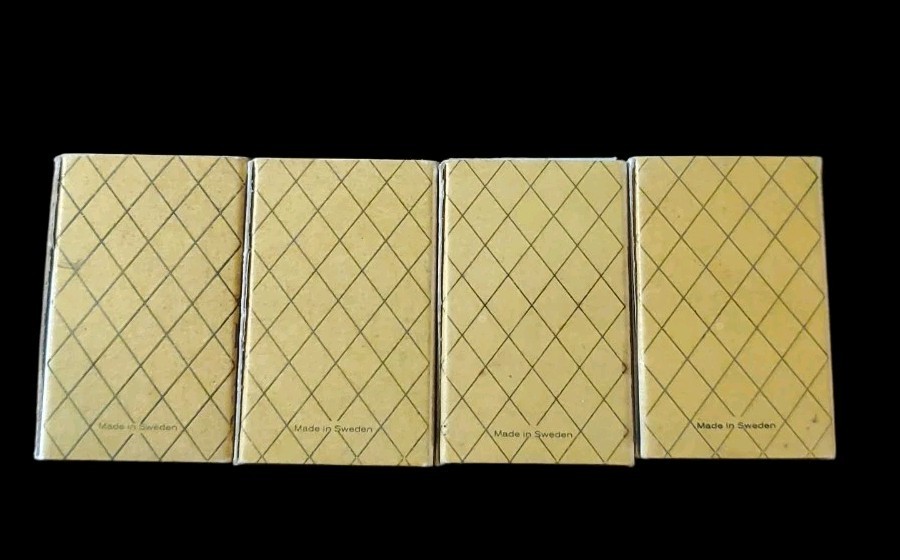 Vintage Matches It's Pure Gould 4 Count Matchbox Gold Tone Black ...