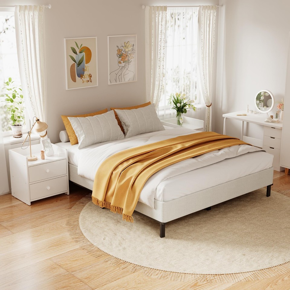 Box Spring Height 7in Steel Mattress Bed Foundation Folding King Size ...