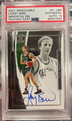 2021 IMPECCABLE LARRY BIRD IMMORTAL INK AUTOGRAPH #11 LBD PSA AUTHENTIC ...