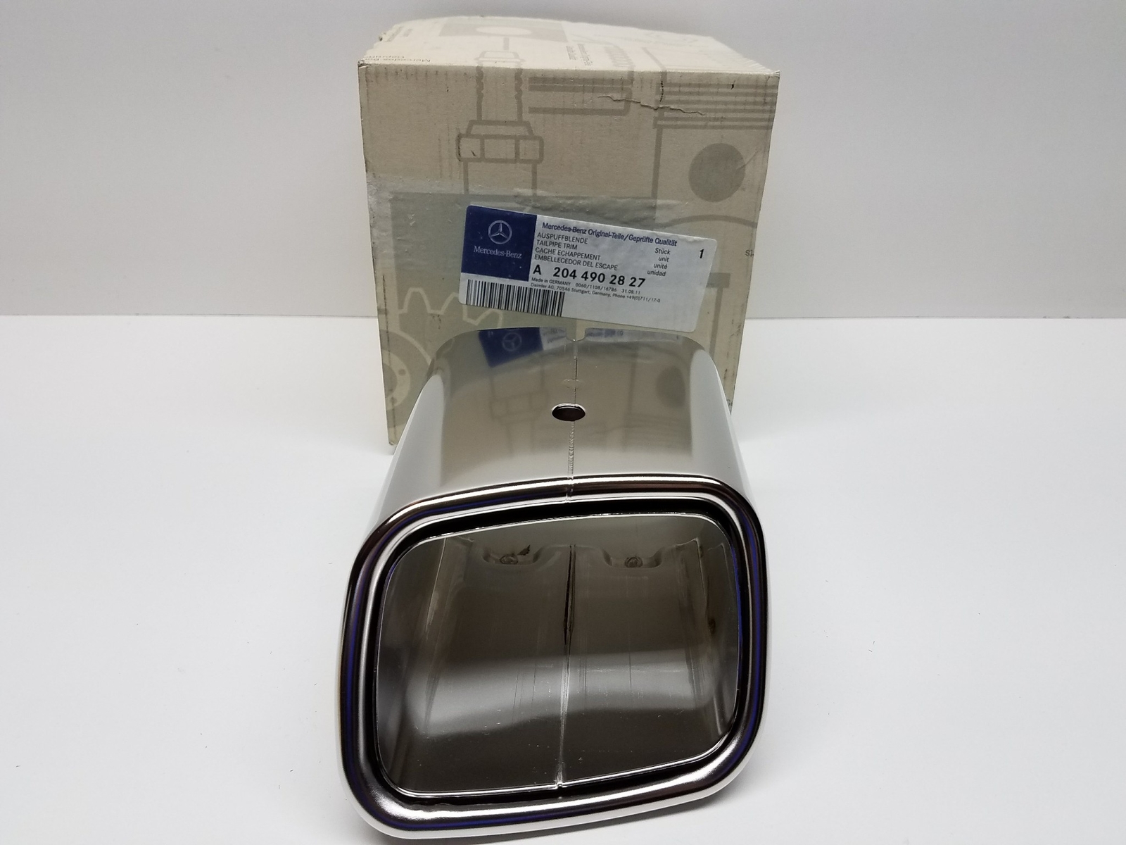 NEW GENUINE MERCEDES BENZ CHROME TAILPIPE TRIM EXTENSION OEM PART # A ...