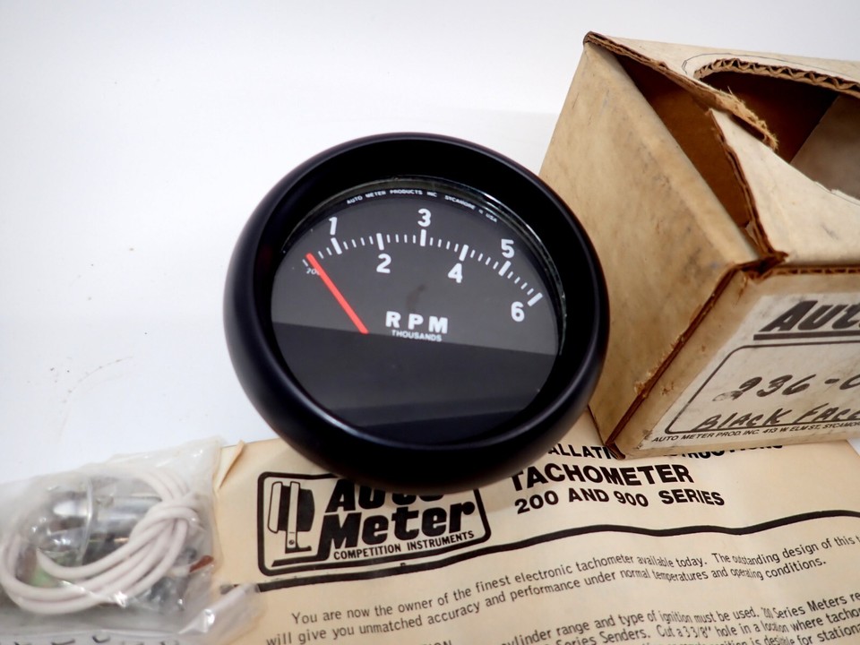 Vintage Autometer 6,000 RPM Tachometer Model 235-001 New In Box WORKING ...