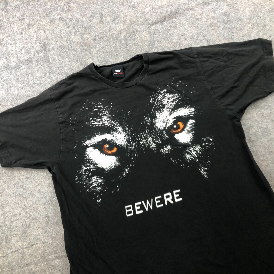 True Blood Shirt Mens XL Black Bewere Wolf Graphic Short Sleeve HBO ...