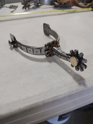 VINTAGE/RARE BOONE SPURS-BRASS ACCENTS-NO STRAPS-BEAUTIFUL DETAILS-FAST ...