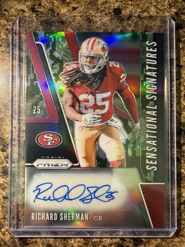 Richard Sherman SSP Sensational Signatures #/5 Camo Prizm 2019 Panini ...