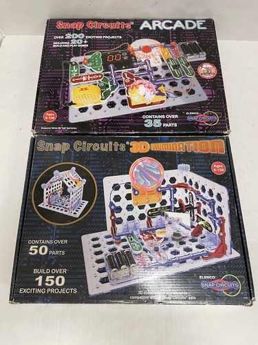 Set Of 2 Snap Circuits Kits Arcade & 3D Illumination 99% Complete in ...