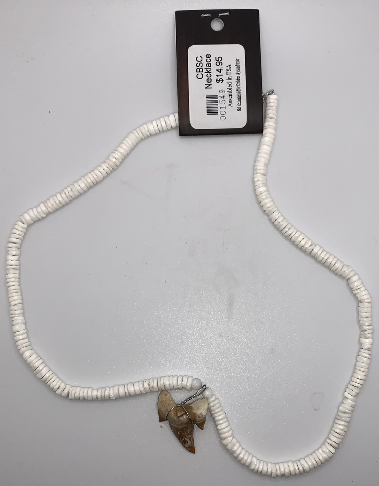 Charming Shark Necklace Black/White/Gray/ Shark Tooth Adjustable 20 ...