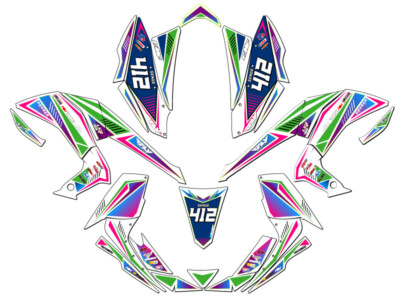 All Years KFX 450R SURGE Pink Senge Graphics Kit Compatible with ...