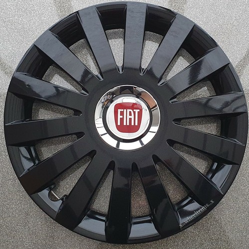 Full set Black Gloss 14" wheel trims, hubcaps to fit FIAT 500 | eBay