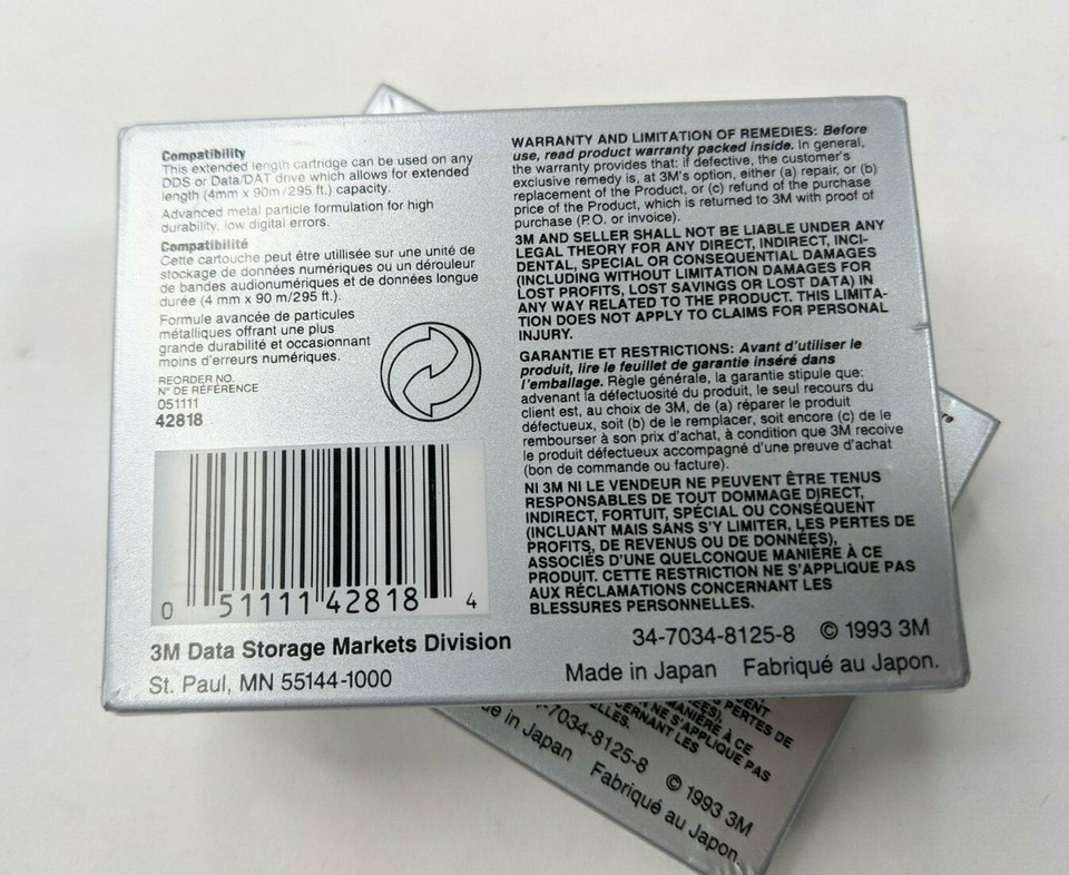 2 Imation 3M 4mm DDS-90 Data Tape Factory Sealed 51111428184| eBay