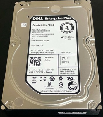 DRMYH 0DRMYH ST4000NM0023 DELL 4TB 7.2K 6G LFF 3.5'' SAS HDD HARD DRIVE ...