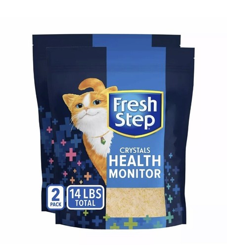 Fresh Step Crystals Health Monitoring Cat Litter, Unscented, 2 Pack of ...