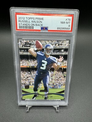 2012 Topps Prime Russell Wilson Rookie Card #78 Stands On Back ...