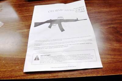 Century Arms Factory Owners Instruction Manual for C93 Series Rifles ...