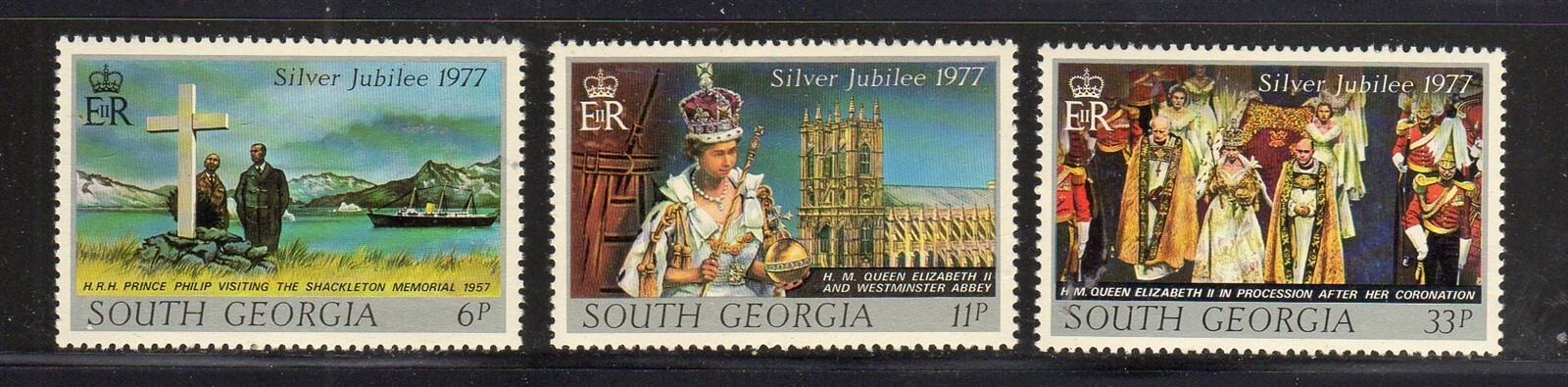 SOUTH GEORGIA #48-50 1977 REIGN OF QEII 25TH ANNIV. VF NH O.G bb | eBay