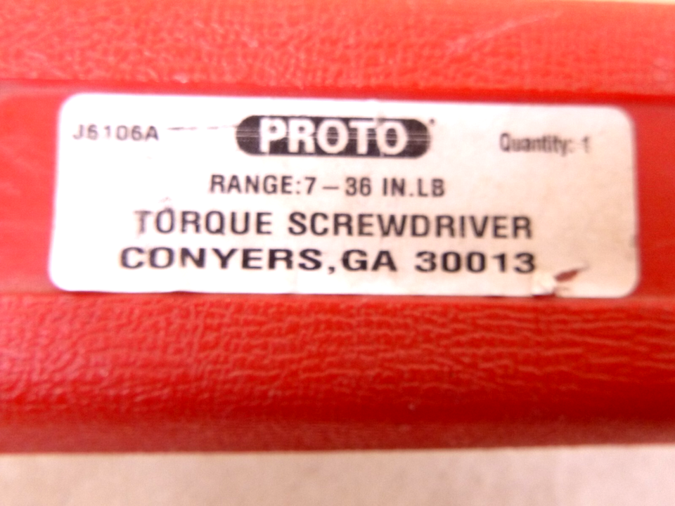 Proto J6106A 1/4" Drive Torque Screwdriver 7-36 In-Lb | eBay