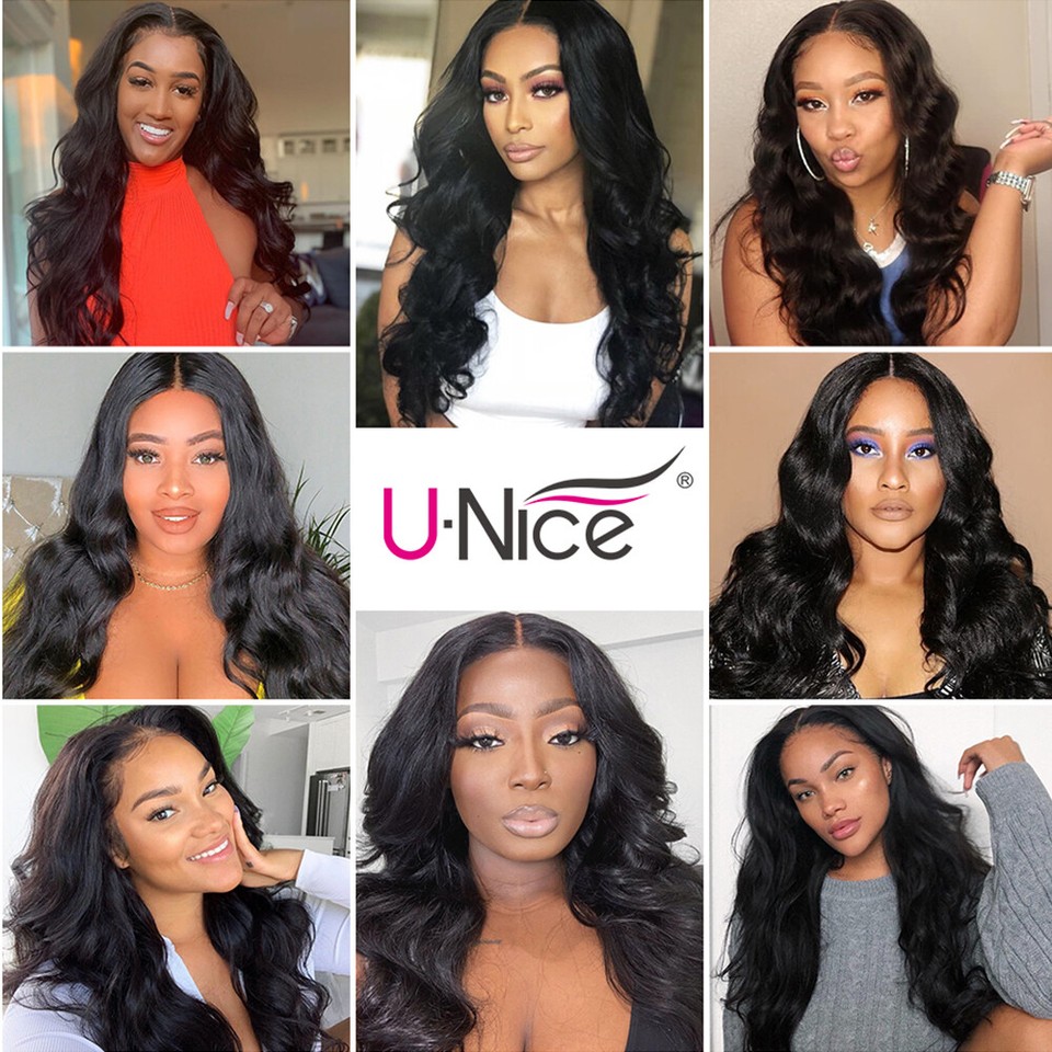 UNice Body Wave U Part Human Hair Wigs for Black Women Glueless Wear ...