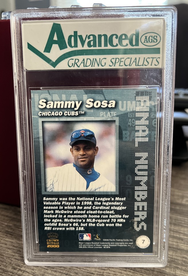 Sammy Sosa 2000 Crown Royale Final Numbers #7 Graded 9 Chicago Cubs 600 ...