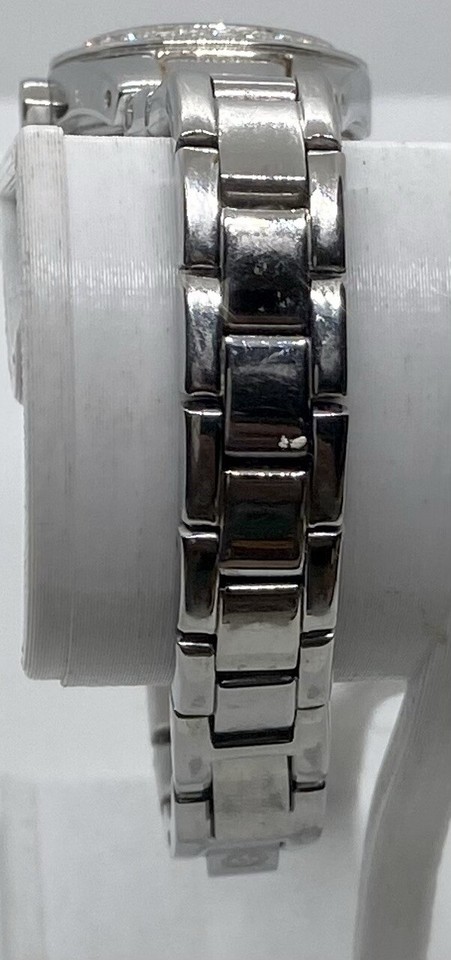 RELIC LADIES WATCH New Battery Black Iced Dial Silver Band Fits 6-1/2 ...