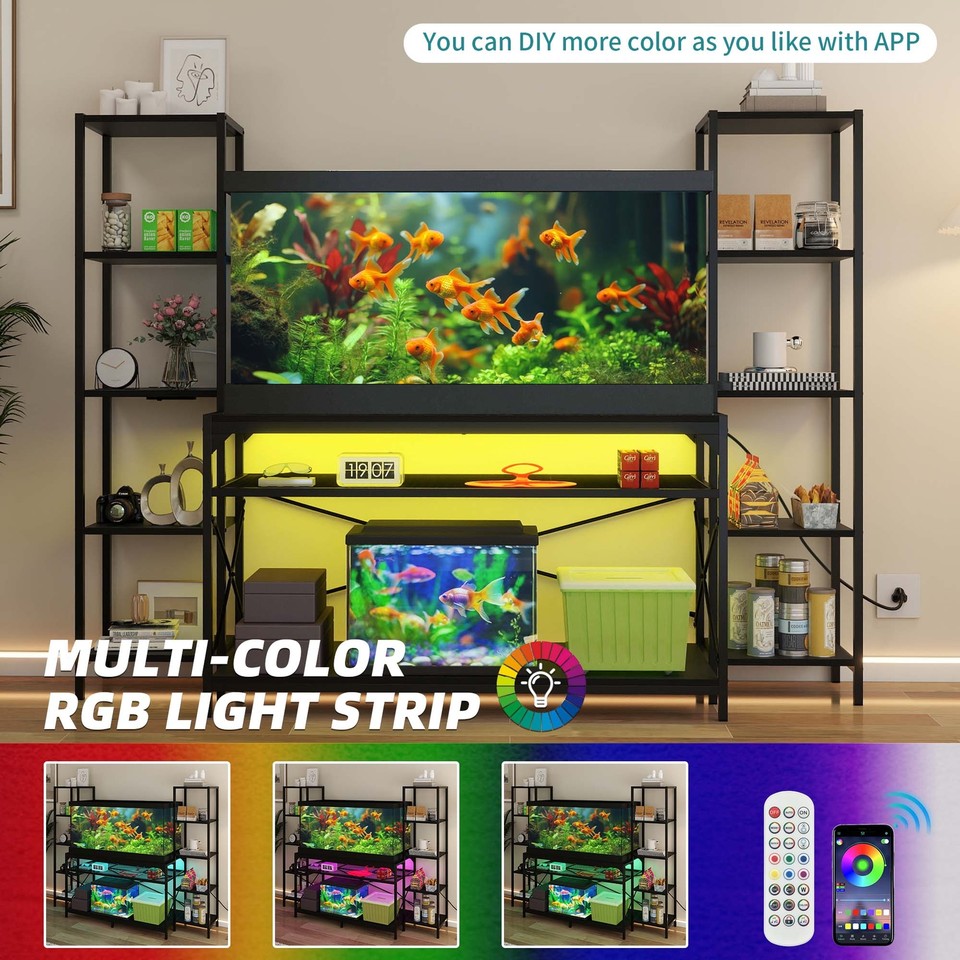 55-75 Gallon Aquarium Stand Fish Tank Display Stand w/Power Outlets ...