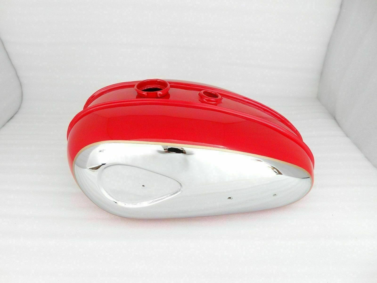 BSA C15 Red Painted & Chrome Steel Gas Fuel Petrol Tank | eBay Australia