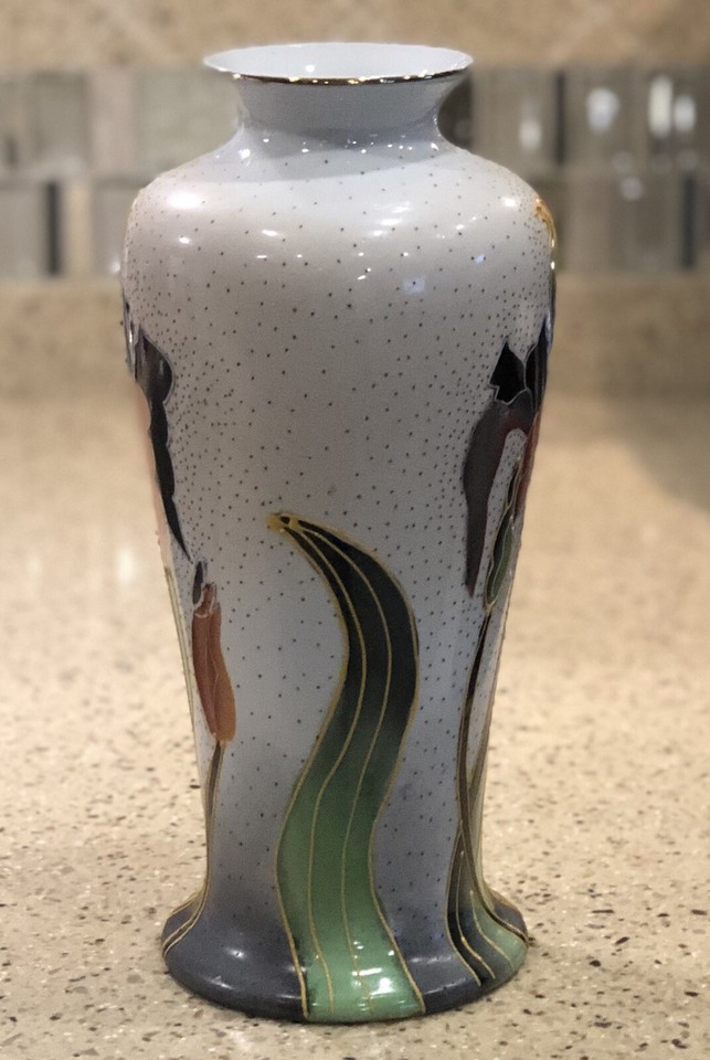 RARE ROZANE WARE WOODLAND IRIS 10.25” VASE ART DECO Speckled 1930’s ...