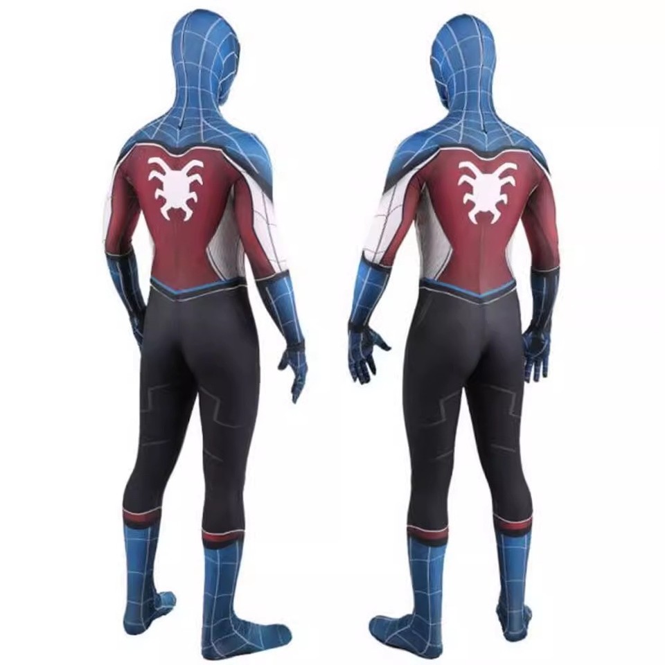 Captain America Cos Jumpsuit Spider-man Cosplay Costume Adult Kids ...
