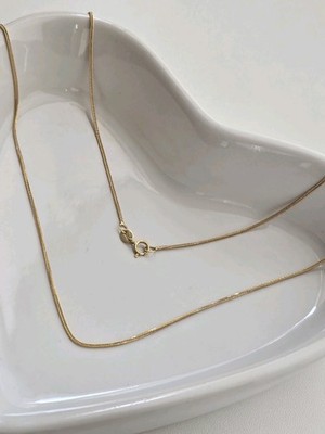 18K Yellow Gold Chain Size 18" 1mm Lightweight Dainty New Unisex ...