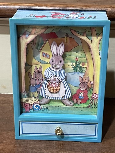 Little Grey Rabbit (Margaret Tempest) Music Box-Dancing Bunny - Open ...