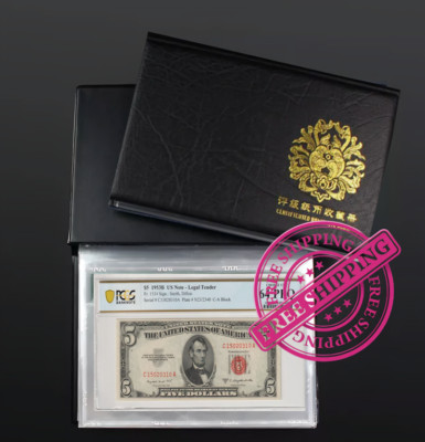 Certified Graded Banknotes Album – 6.77″×9″ Black Collection Book w/ 20 ...