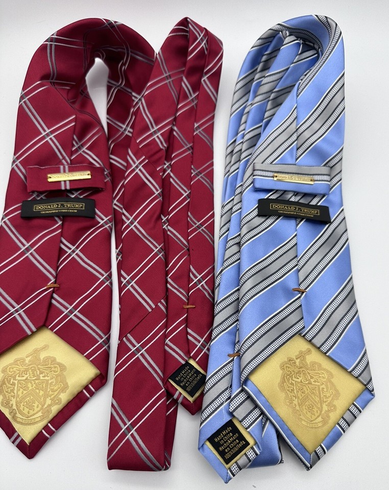 Donald Trump Signature Collection Set Of 2 Men’s 100% Silk Red & Blue ...