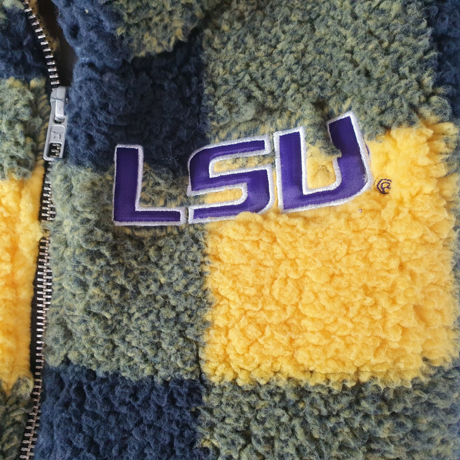 NEW Victorias Secret LSU Tigers Fuzzy Fleece Jacket Vest Full Zip S M L ...