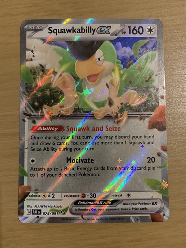 075/091 Squawkabilly ex | Double Rare Card | SV-04.5 Paldean Fates ...