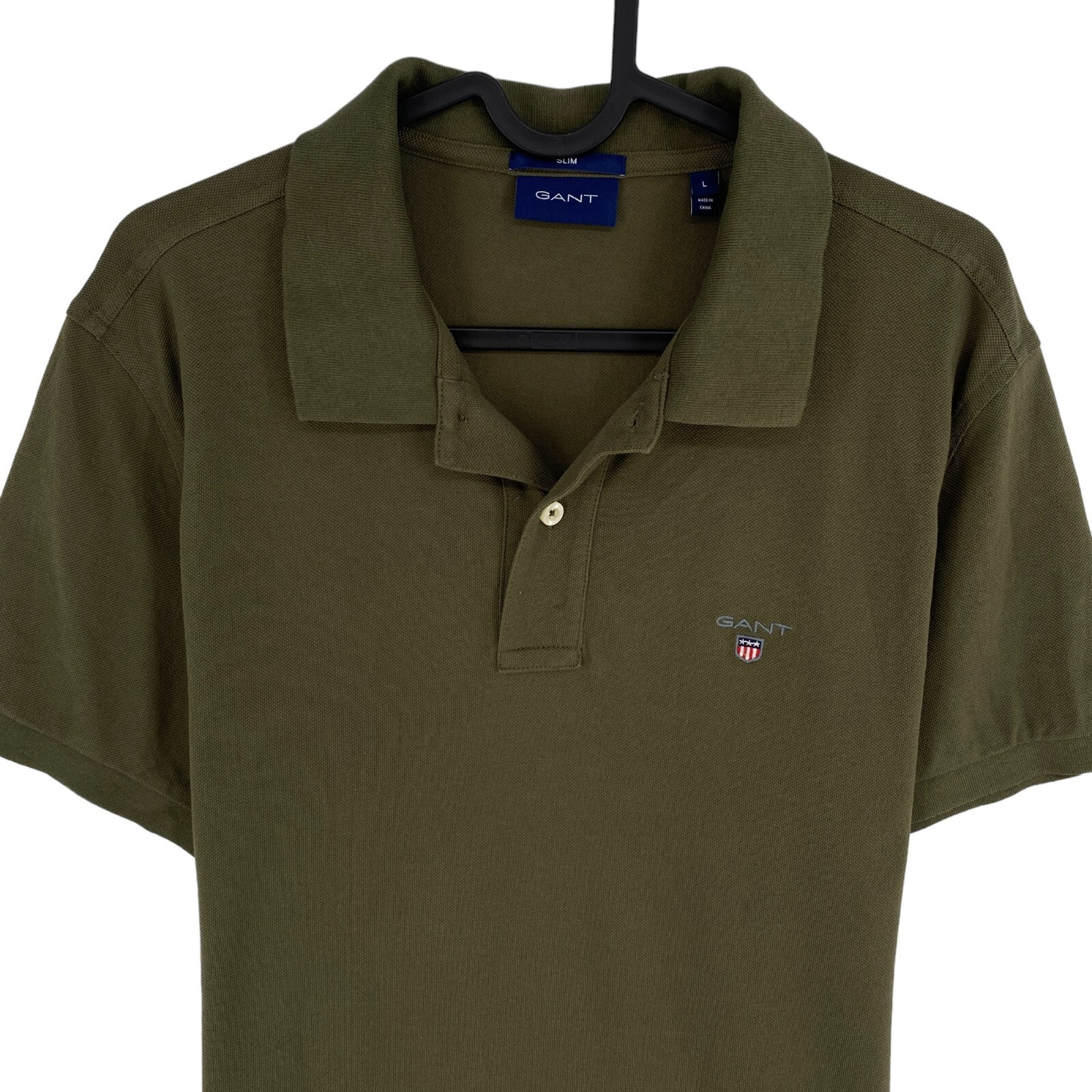 GANT Men Green Original Slim Fit Pique Rugger Short Sleeves Polo Shirt ...