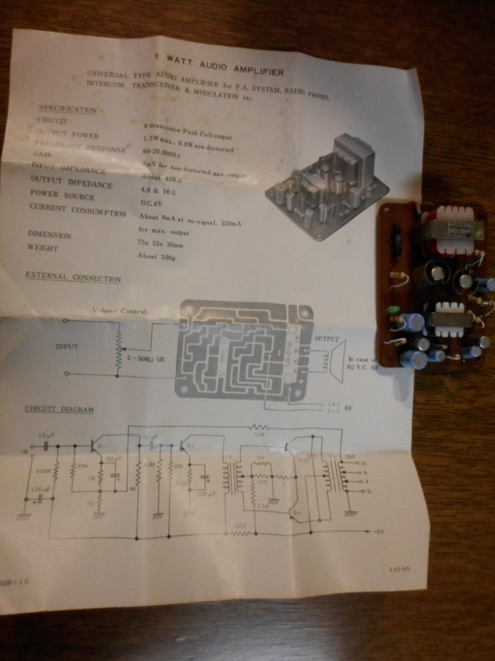 Vintage NOS 1960's Lafayette Audio Amplifier Science Fair Electronic ...