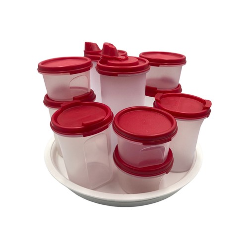 Tupperware Vintage Modular Mate Round Lazy Susan Spices N Things Red ...