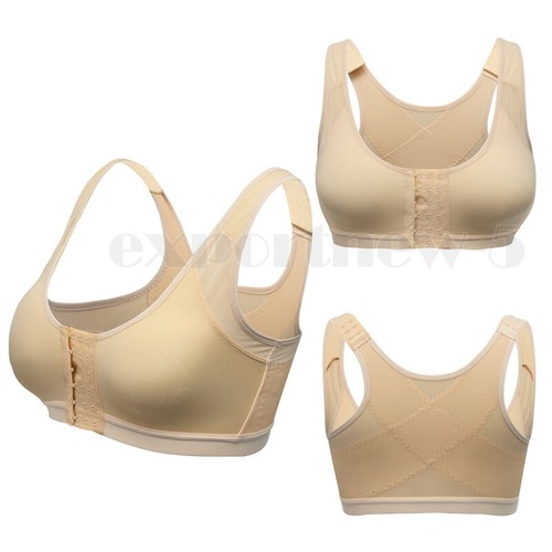 Front Fastening Stretch Post Surgery Bra with Wide Back Support Body ...