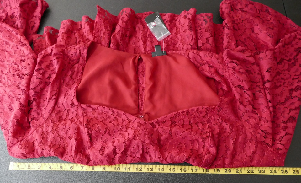 Torrid Womens Romantic Floral Lace Overlay Top Size 3X Red Vamp ...