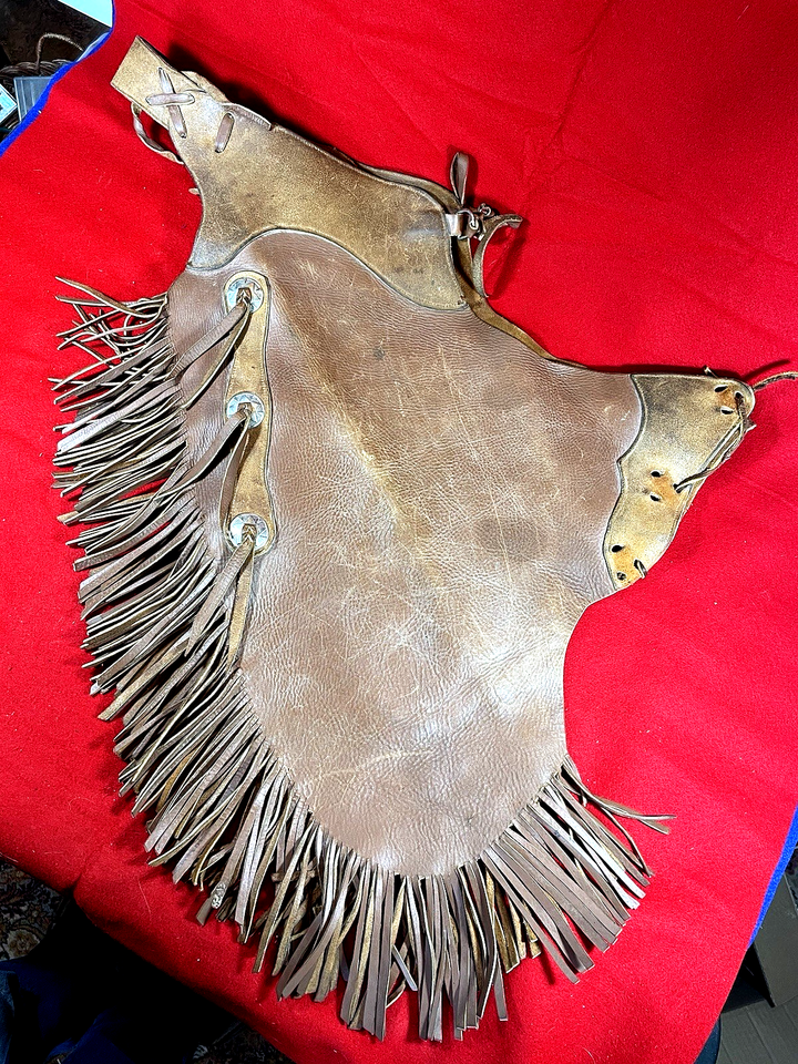 #210 VINTAGE COWBOY LEATHER CHINKS CHAPS with HEAVY FRINGE FROM ...