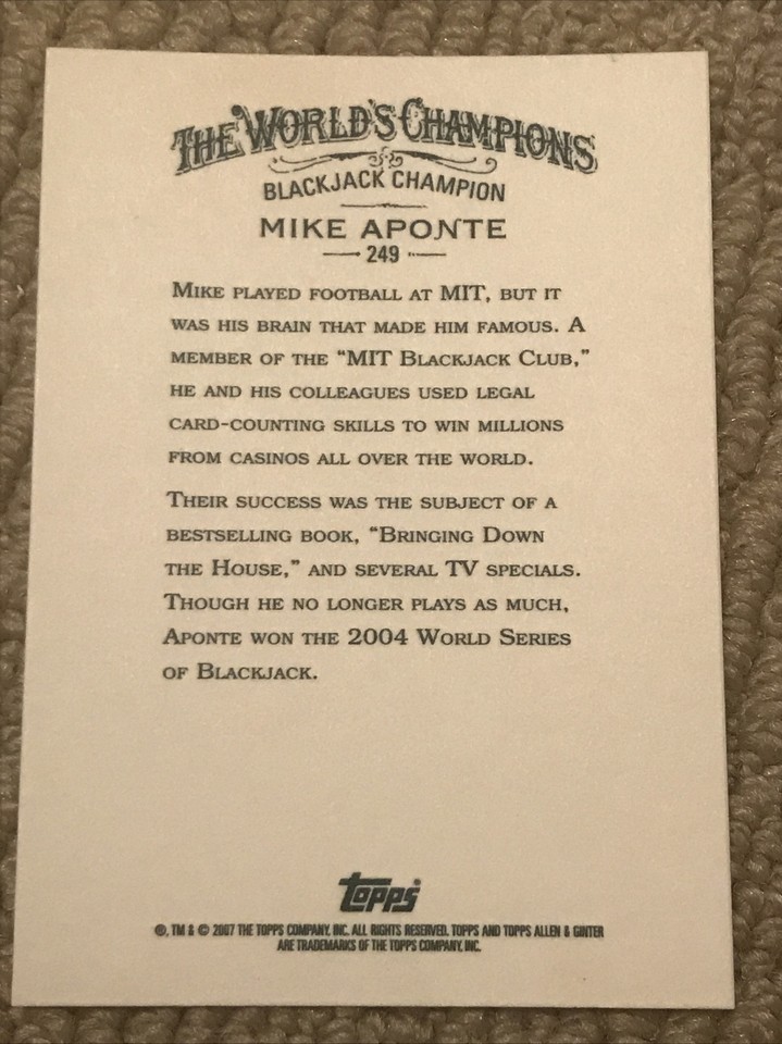 2007 Topps Allen & Ginter Mike Aponte #249 Blackjack Card | eBay