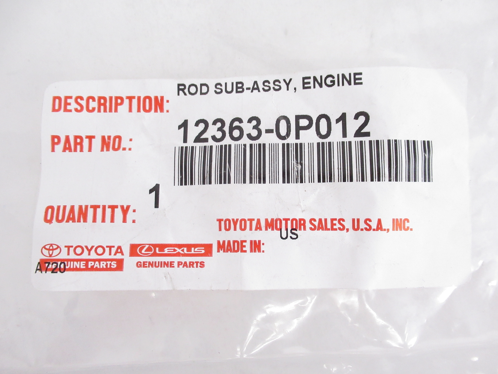 Genuine OEM Toyota 12363-0P012 Torque Rod Engine Mount 07-17 Camry 05 ...